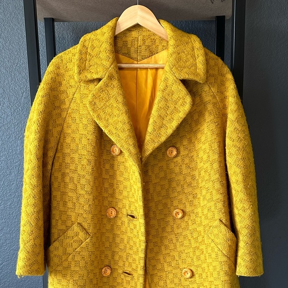 Jackets & Coats | Vintage Mustard Yellow Peacoat | Poshmark
